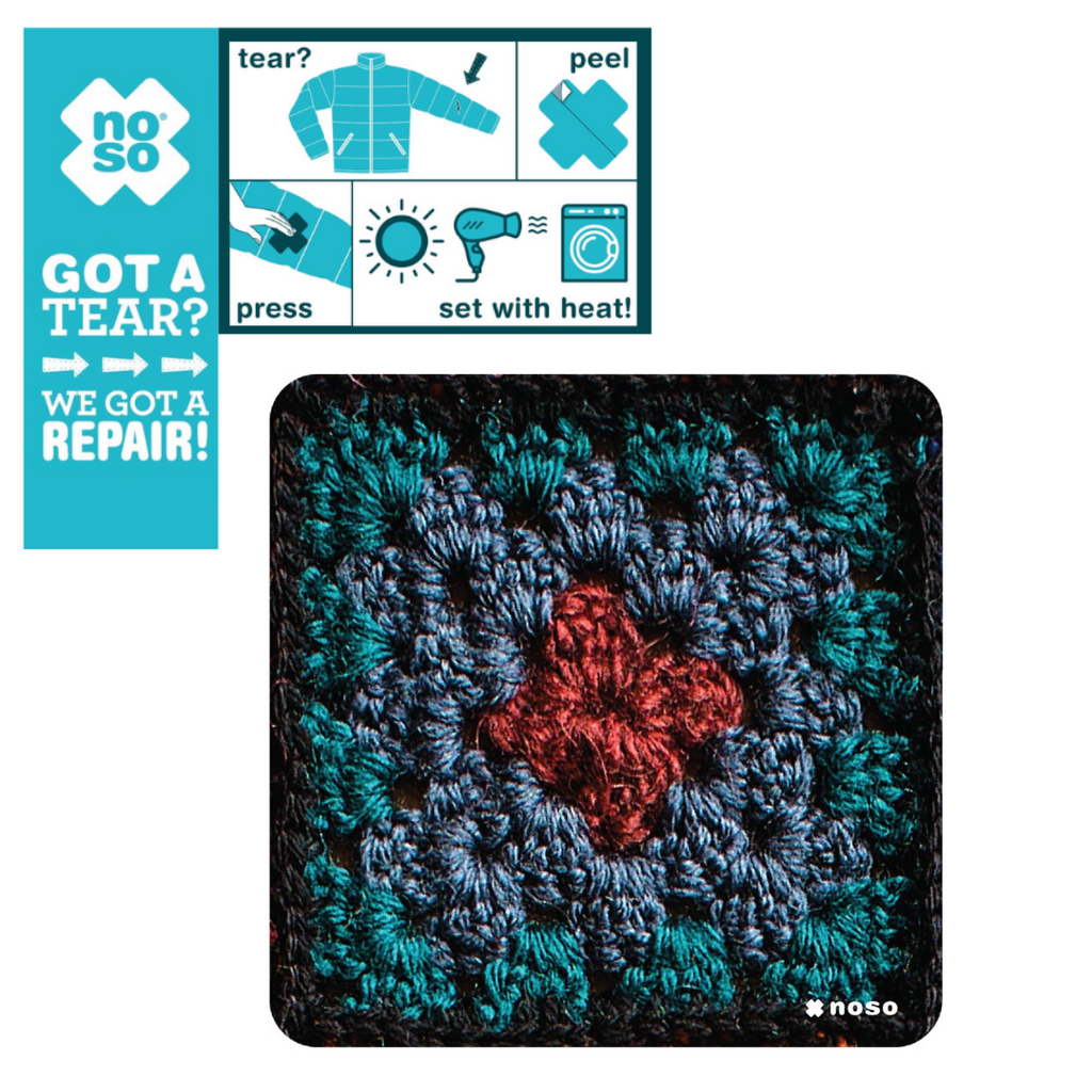 Granny Square - Red - Stick On NOSO Patch – AdventureUs