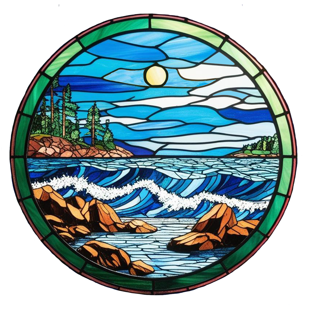Stained Glass - Lake Superior Sticker – AdventureUs